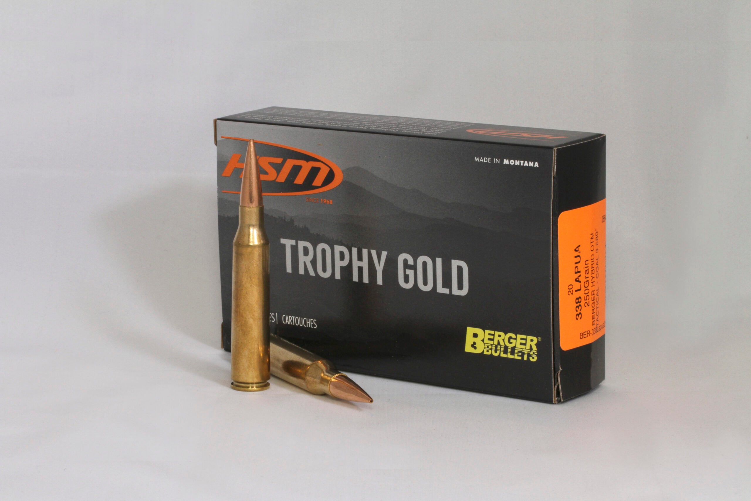 338 Lapua 250gr Berger OTM, 20 Rounds – HSM Ammunition