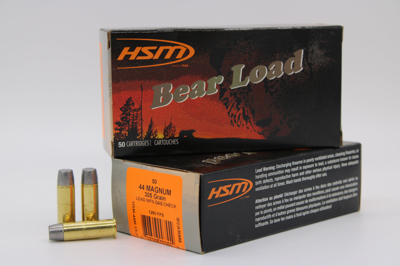 44 Magnum, 305gr, WFN, 50 Rounds – HSM Ammunition