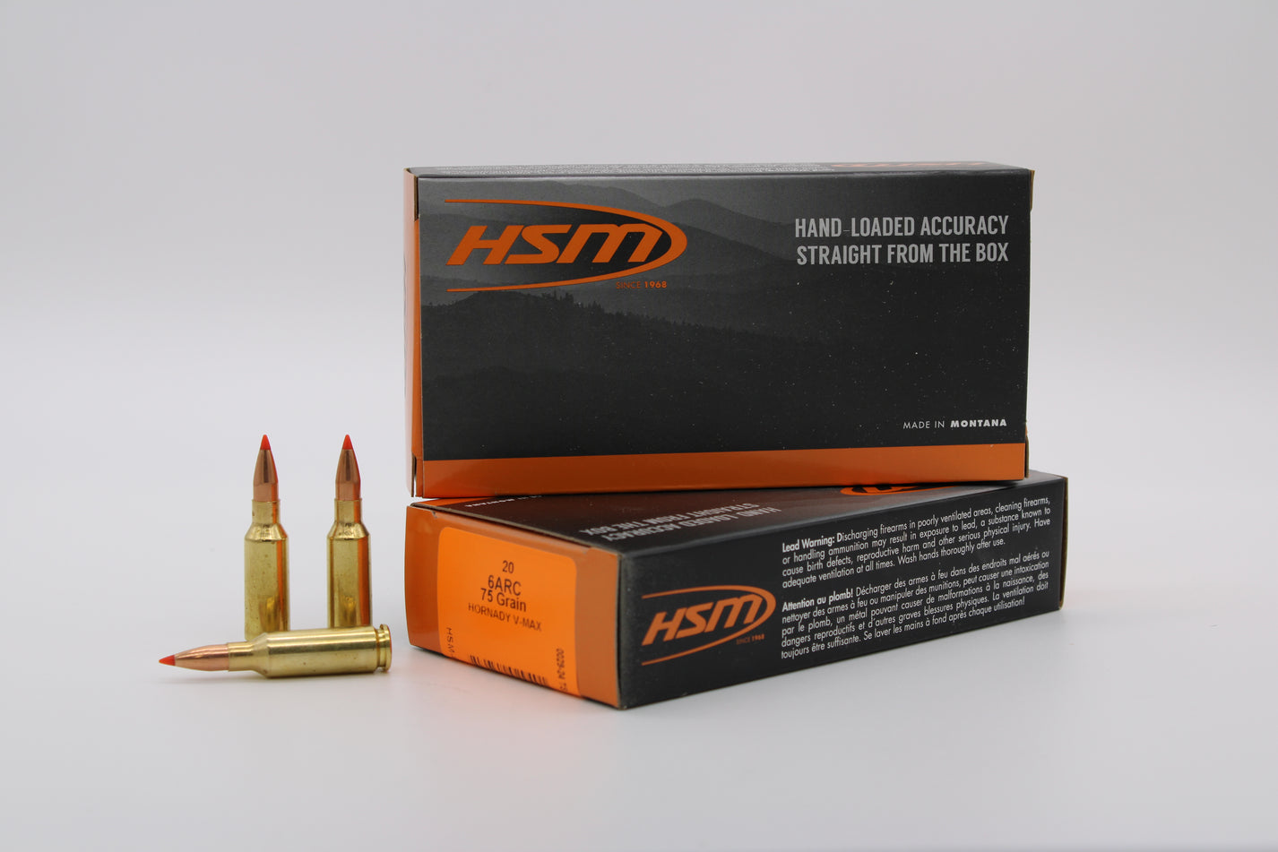 6mm ARC, 75gr, V-Max, 20 Rounds – HSM Ammunition