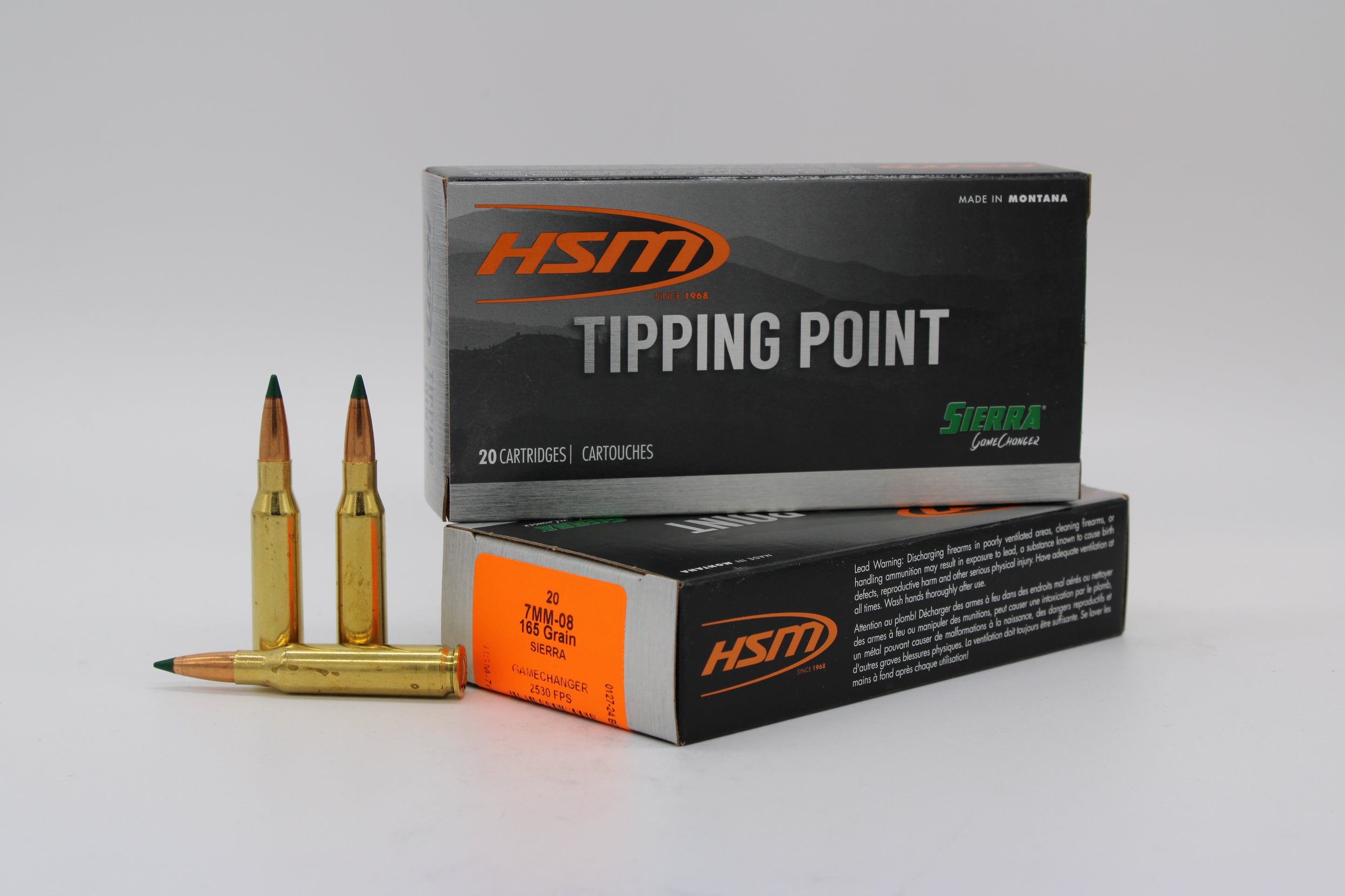 7mm-08 Remington, 165gr, Tipping Point, 20 Rounds – HSM Ammunition